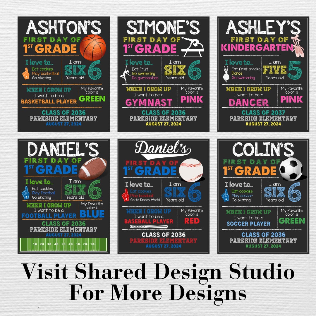 Editable First Day of School Sign, Printable Chalkboard Back to School ...