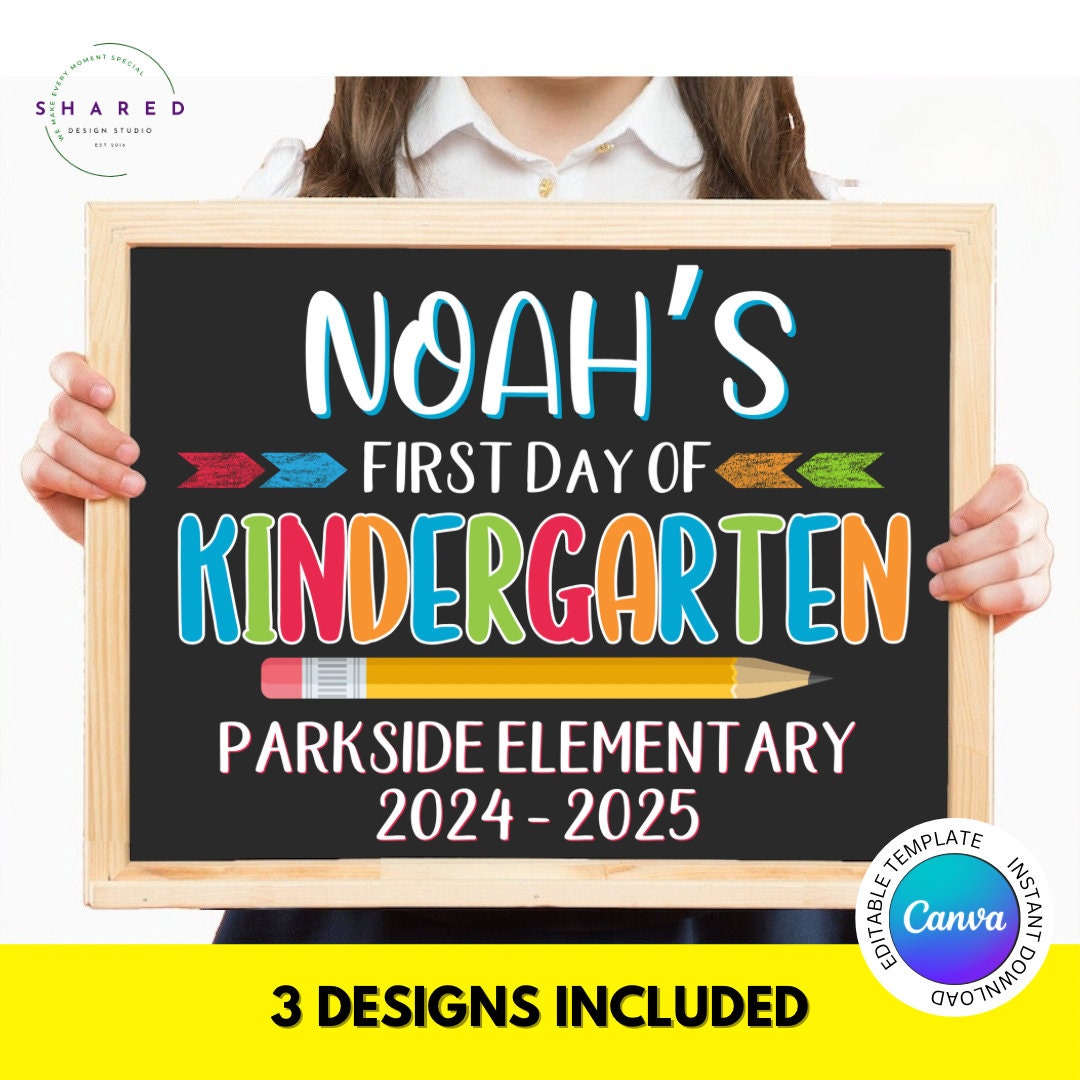 Editable First Day of School Sign, Printable Back to School Photo Prop ...