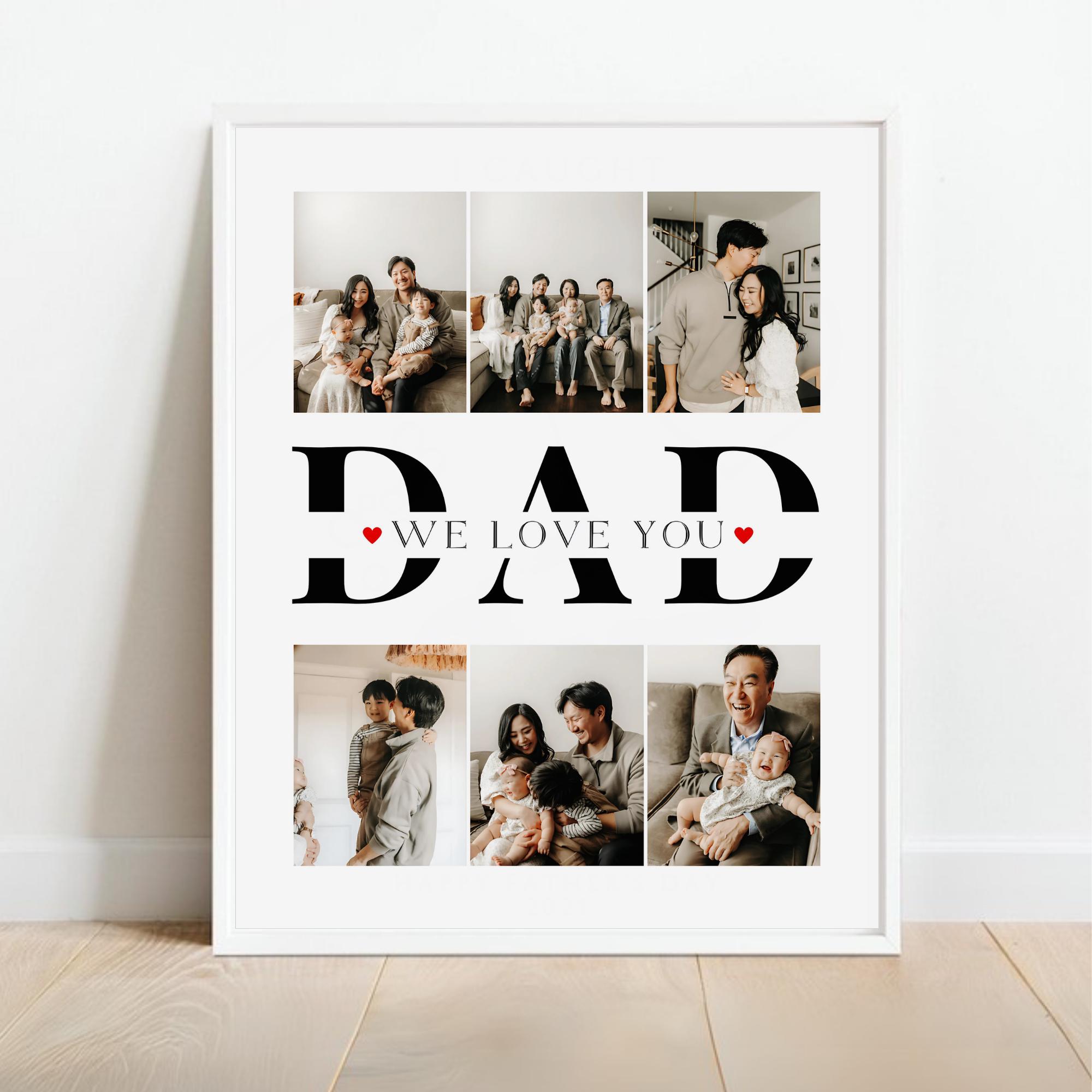 Personalized DAD Photo Collage Poster With Kids Names, Custom Printable ...