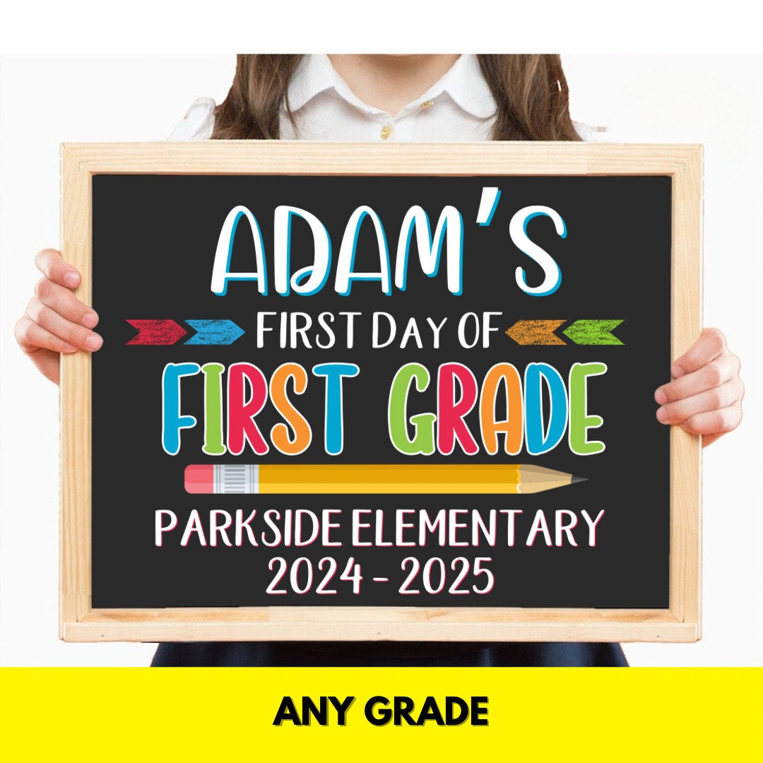 Editable First Day of School Sign, Printable Back to School Photo Prop ...