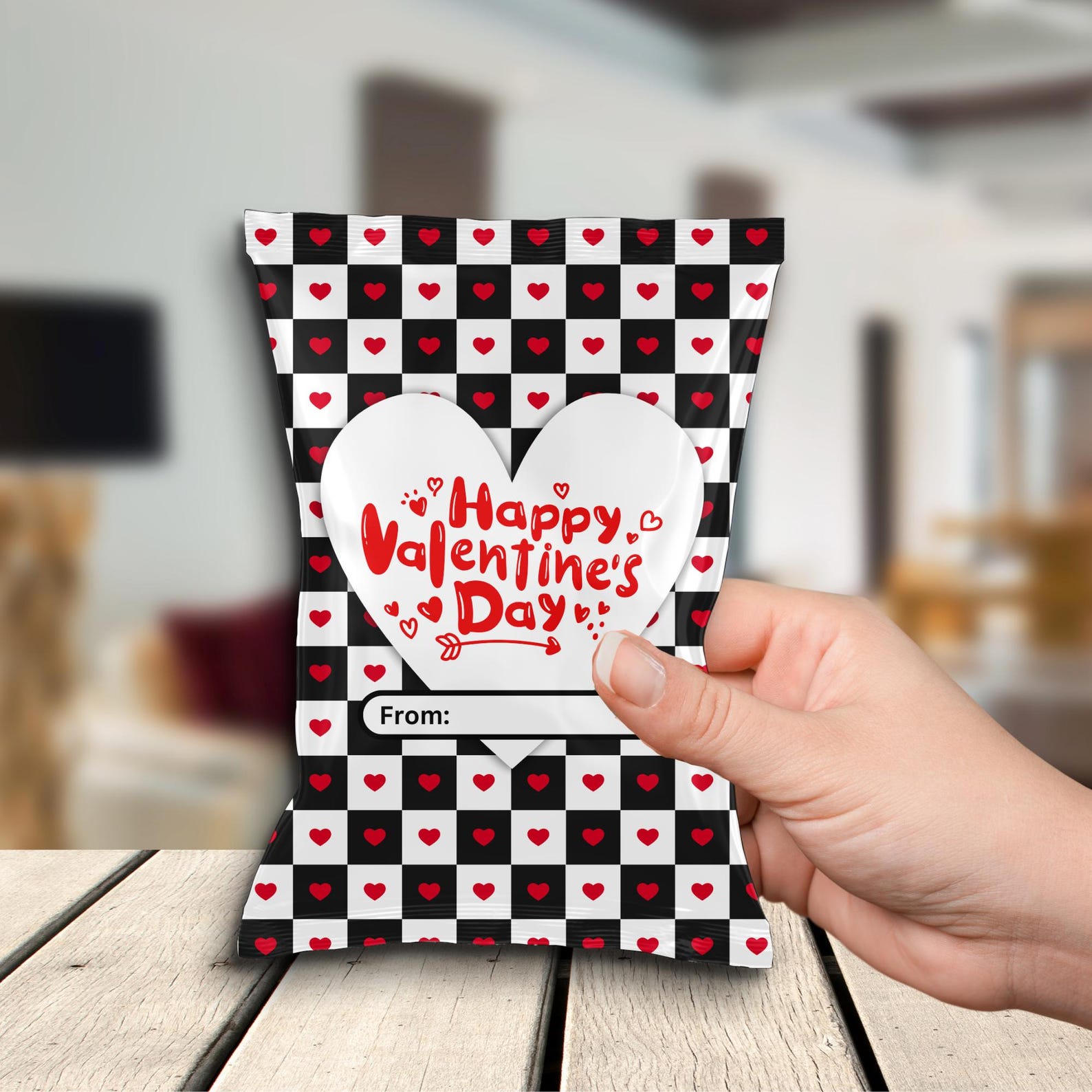 Valentine's Day Chip Bag Label Bundle, Printable Red Pink Heart Chip ...