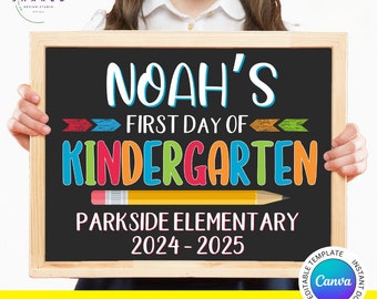 Editable First Day of School Sign, Printable Back to School Sign ...