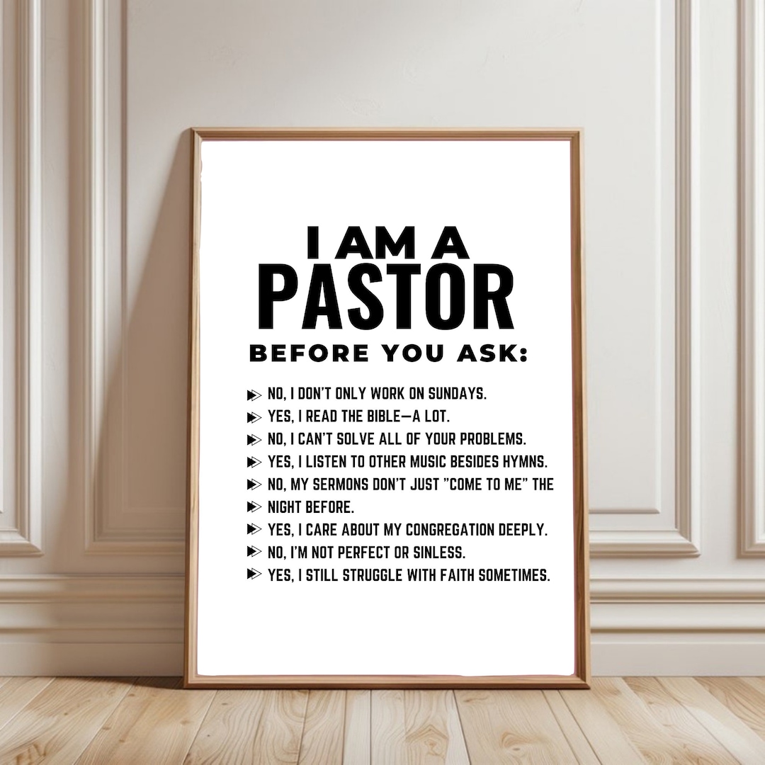 Printable I Am A Pastor Wall Art Trendy Aesthetic Pastor Office Wall ...