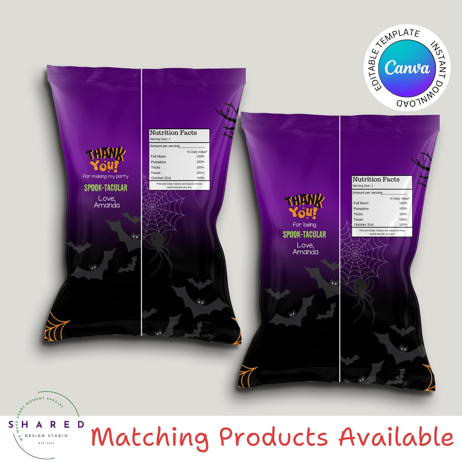Editable Halloween Chip Bag Label Bundle, Printable Kids Boo Treat Bag ...