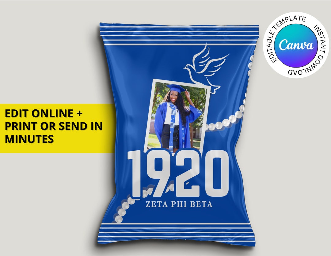 Editable Blue & White Zeta Chip Bag Wrapper, Printable ZPB Chip Bag ...