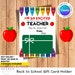 Editable Back to School Gift Card Holder, Printable Teacher Gift Card ...