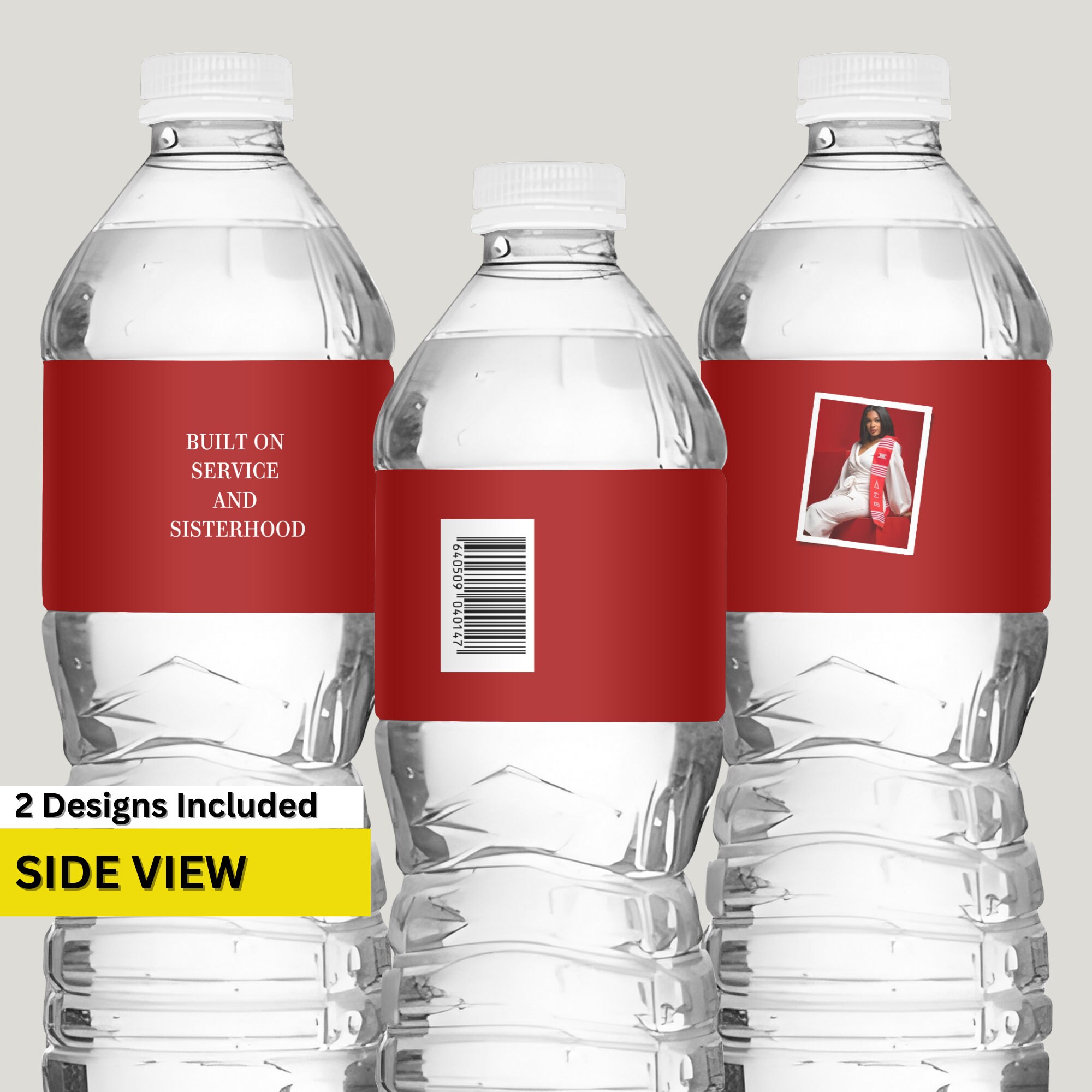 Editable Crimson & Cream Delta Sigma Theta Water Bottle Label ...