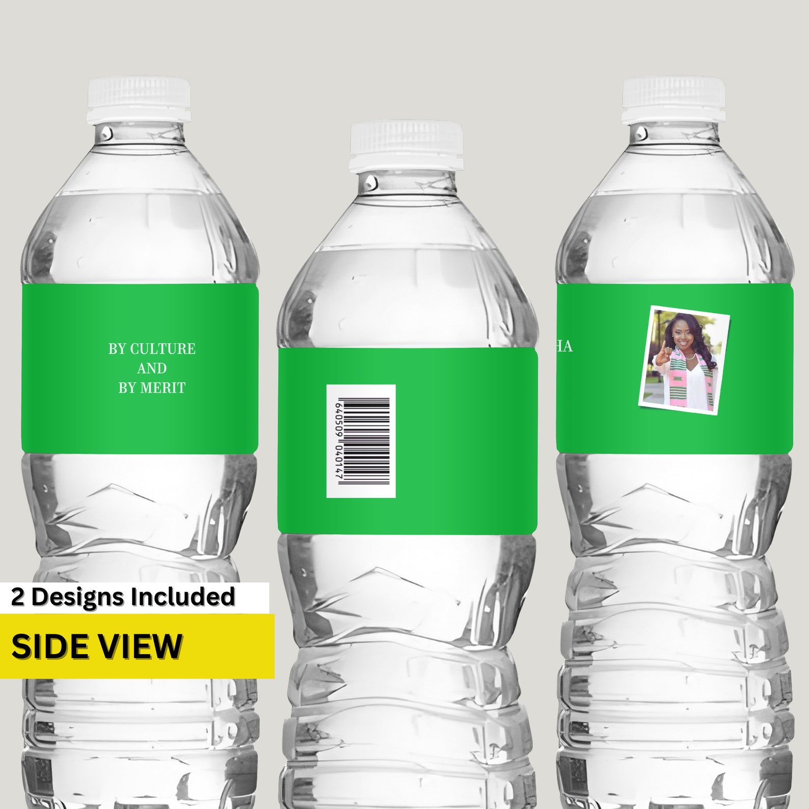 Editable Pink & Green Water Bottle Label, Printable AKA Water Bottle ...