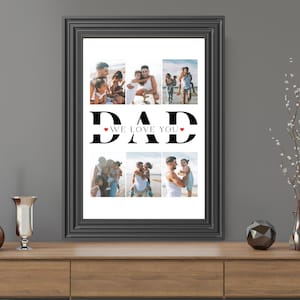 Personalized DAD Photo Collage Poster With Kids Names, Custom Printable ...