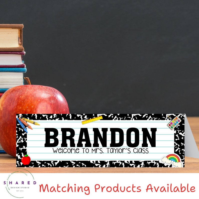 Editable Name Tent Template, Printable Composition Classroom Name Tags ...