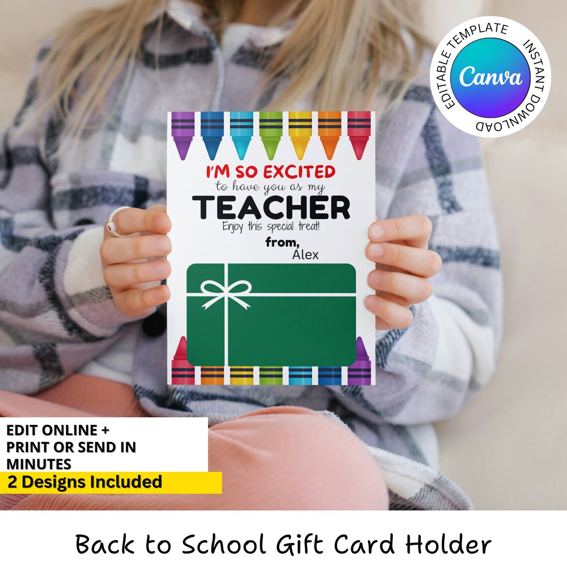 Editable Back to School Gift Card Holder, Printable Teacher Gift Card ...