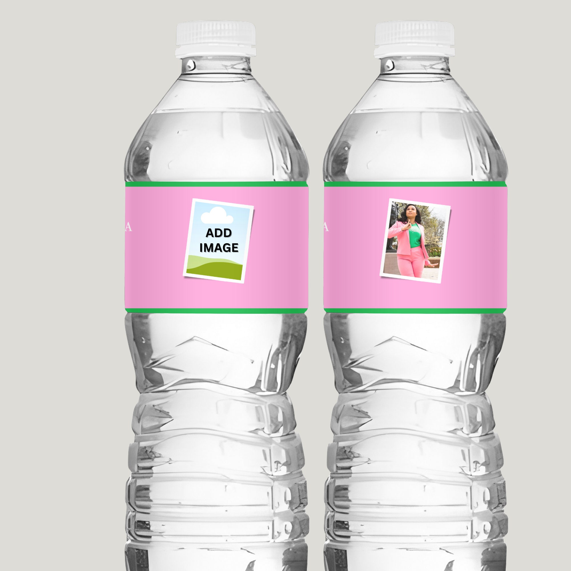 Editable Pink & Green Water Bottle Label, Printable AKA Water Bottle ...