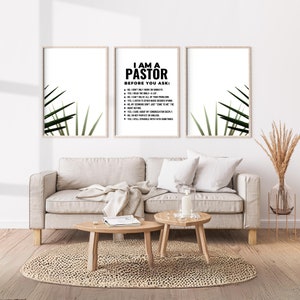 Printable I Am A Pastor Wall Art Trendy Aesthetic Pastor Office Wall ...