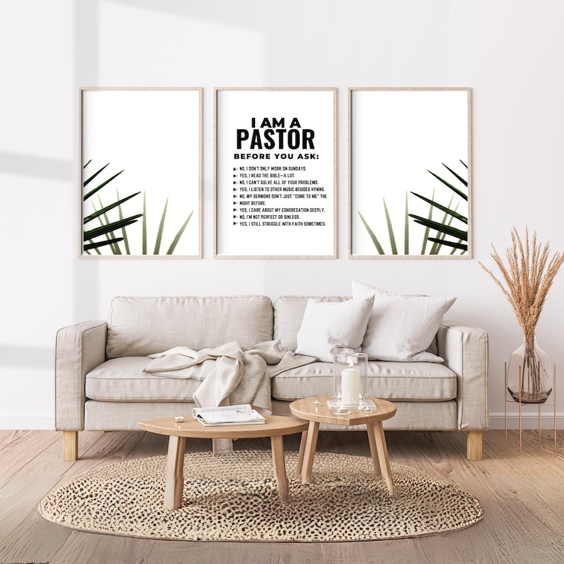 Printable I Am A Pastor Wall Art Trendy Aesthetic Pastor Office Wall ...