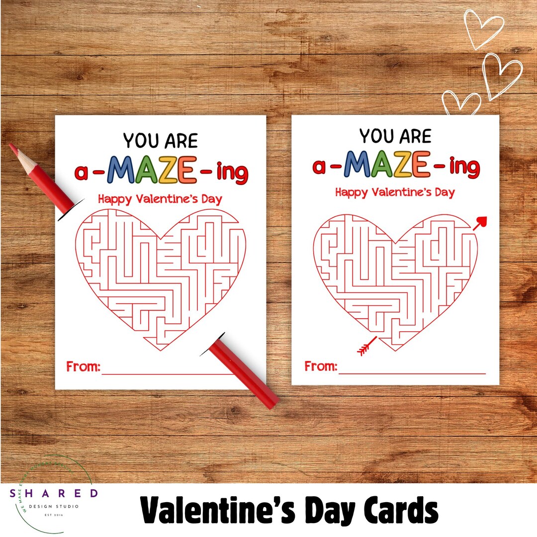 Kids Valentine's Day Cards, Printable Classroom Valentine Treat Cards ...
