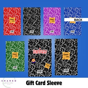 School Composition Notebook Gift Card Holder, Editable Teacher Staff Appreciation Gift, DIY ...