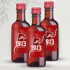 Editable Crimson & Cream Delta Mini Wine Bottle Label, Printable Delta ...