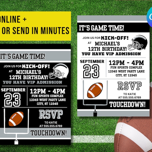 Raiders Football Birthday Invitation - Etsy