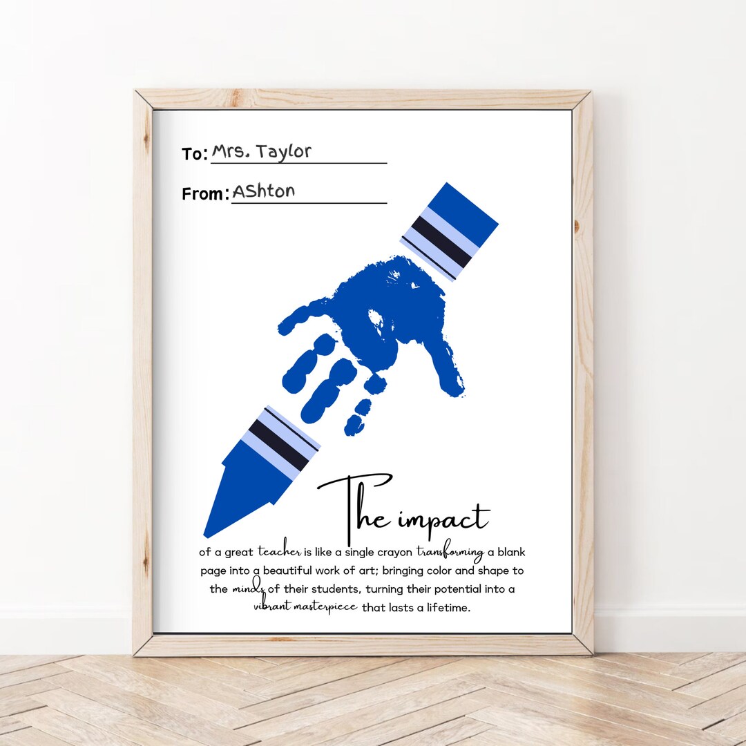 Printable Teacher Appreciation Hand Paint Art, Crayon Paint Art ...