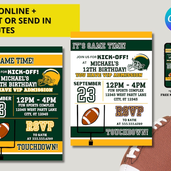 Green Party Invitations - Etsy