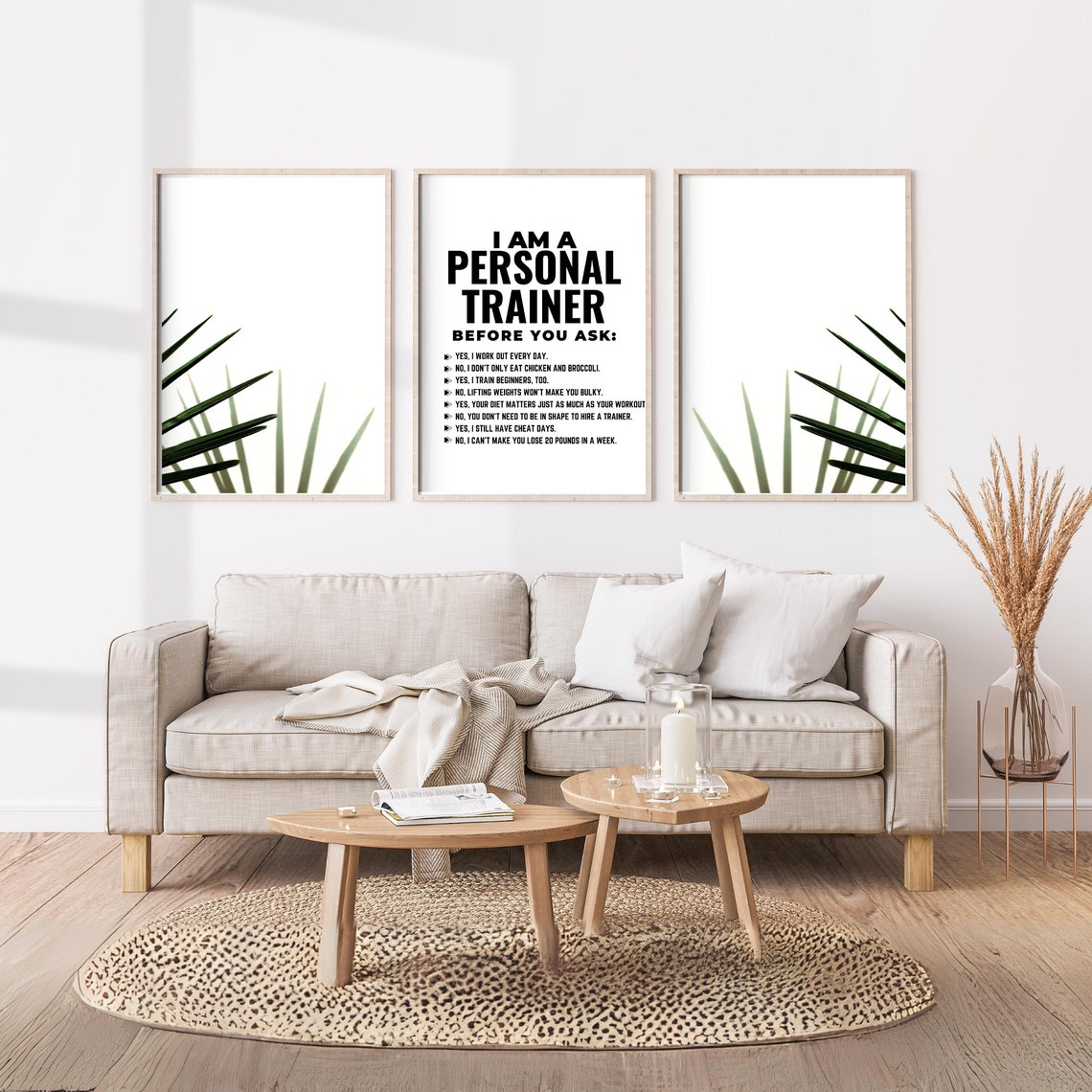 Printable I Am A Trainer Wall Art Trendy Fitness Trainer Office Wall ...