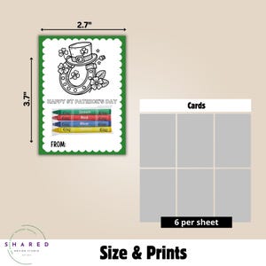 Kids St. Patrick's Day Coloring Cards, Printable Classroom Gift ...