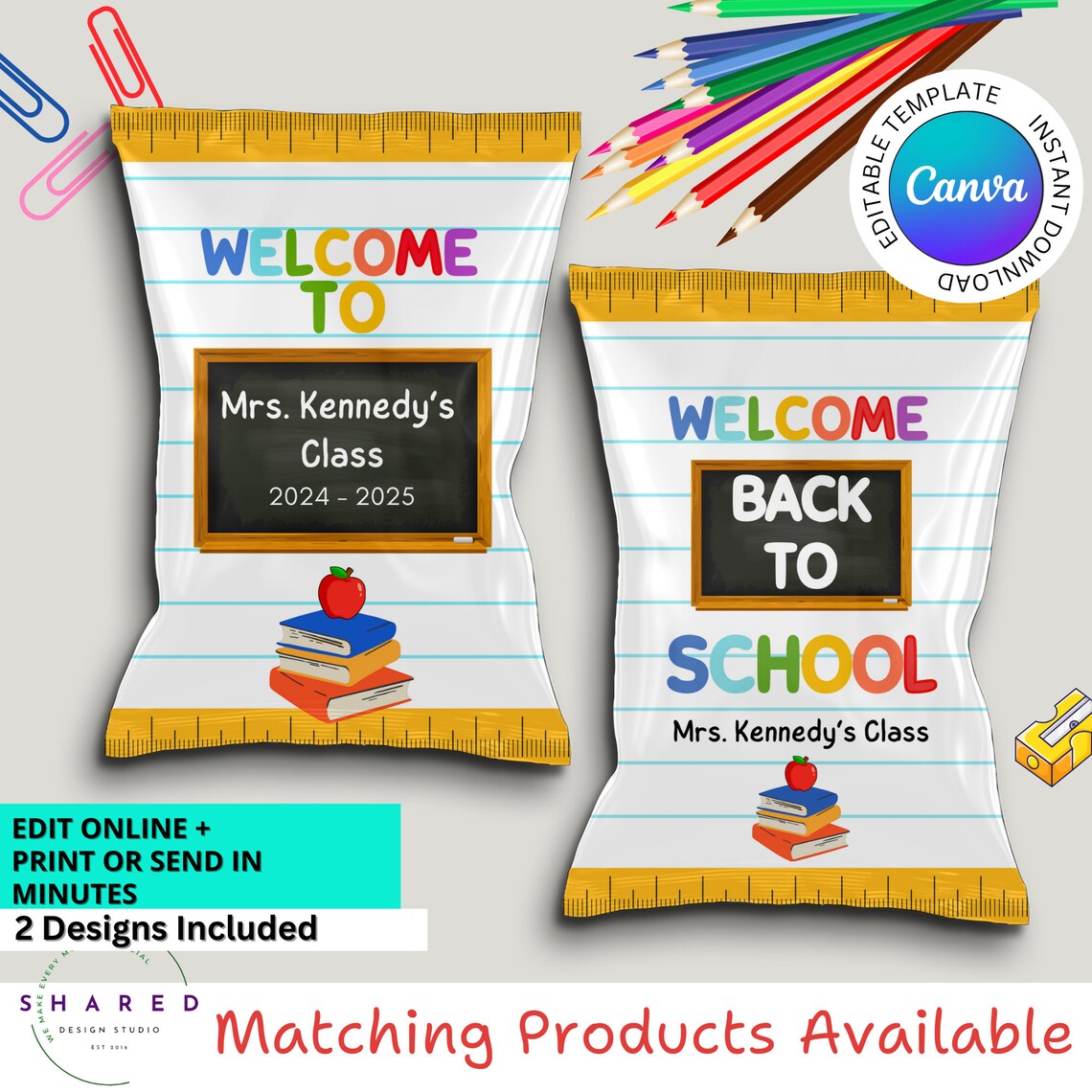 Editable Back to School Chip Bag Label, Printable Teacher Student Gift ...