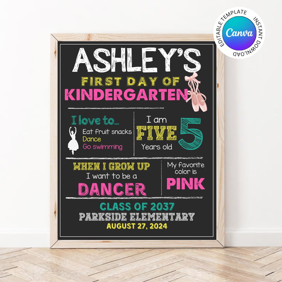 Editable First Day of School Sign, Printable Back to School Sign ...