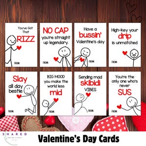Slang Kids Valentine's Day Cards, Funny Printable Classroom Gift ...