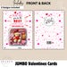 5 Jumbo Valentine's Day Cards, Printable Candy Snack Gift Card, DIY ...