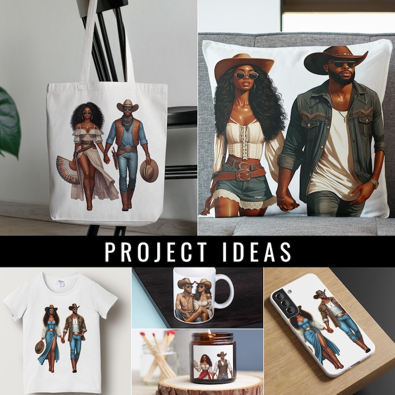 11 Western Black Couples Clipart Bundle, Western Texas Hold'em Men ...
