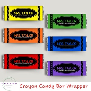 Editable Crayon Chocolate Bar Label, Printable Teacher Appreciation ...