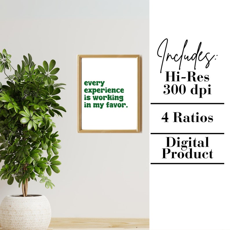 Printable Green Inspirational Wall Art, Motivational Quote Wall Decor ...