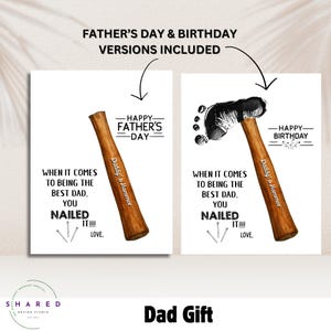 Father's Day You Nailed It Footprint Art, Printable Dad Gift From Kids ...