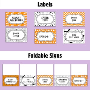 Editable Halloween Food Tent Cards & Labels Bundle Printable Spooky ...