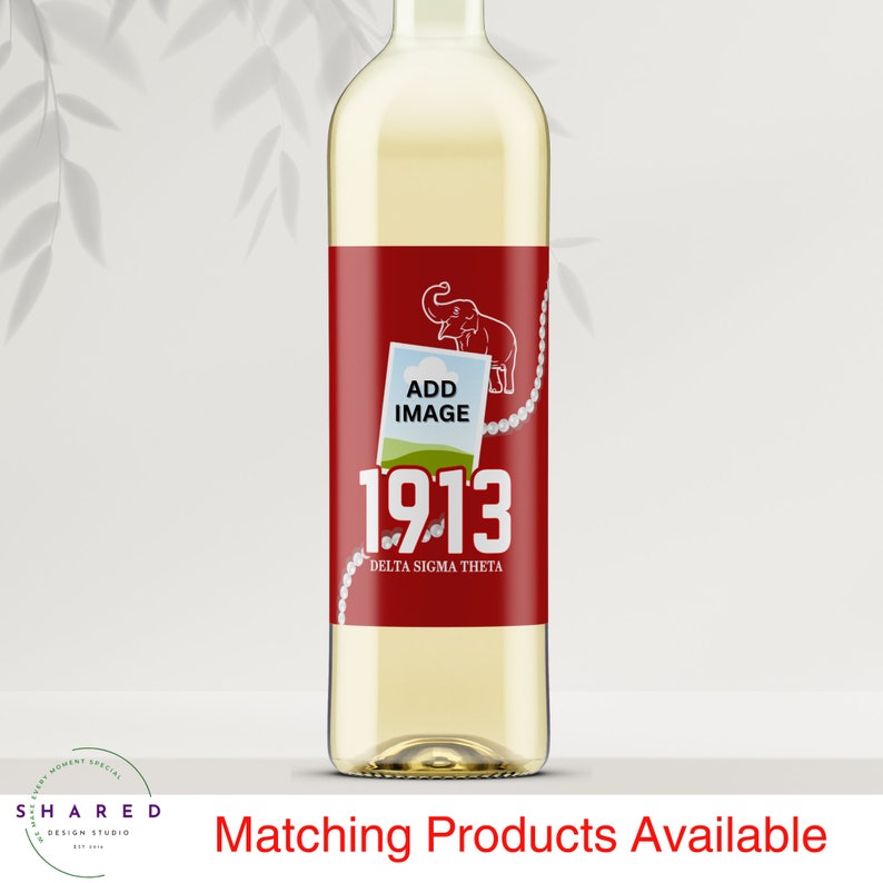 Editable Crimson & Cream DST Wine Bottle Label, Printable Delta ...