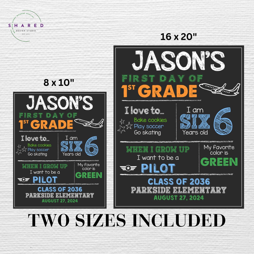 Editable First Day of School Sign, Printable Chalkboard Back to School ...
