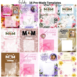 16 Mother's Day Jumbo Card Bundle, Editable Candy Snack Gift Card, DIY ...