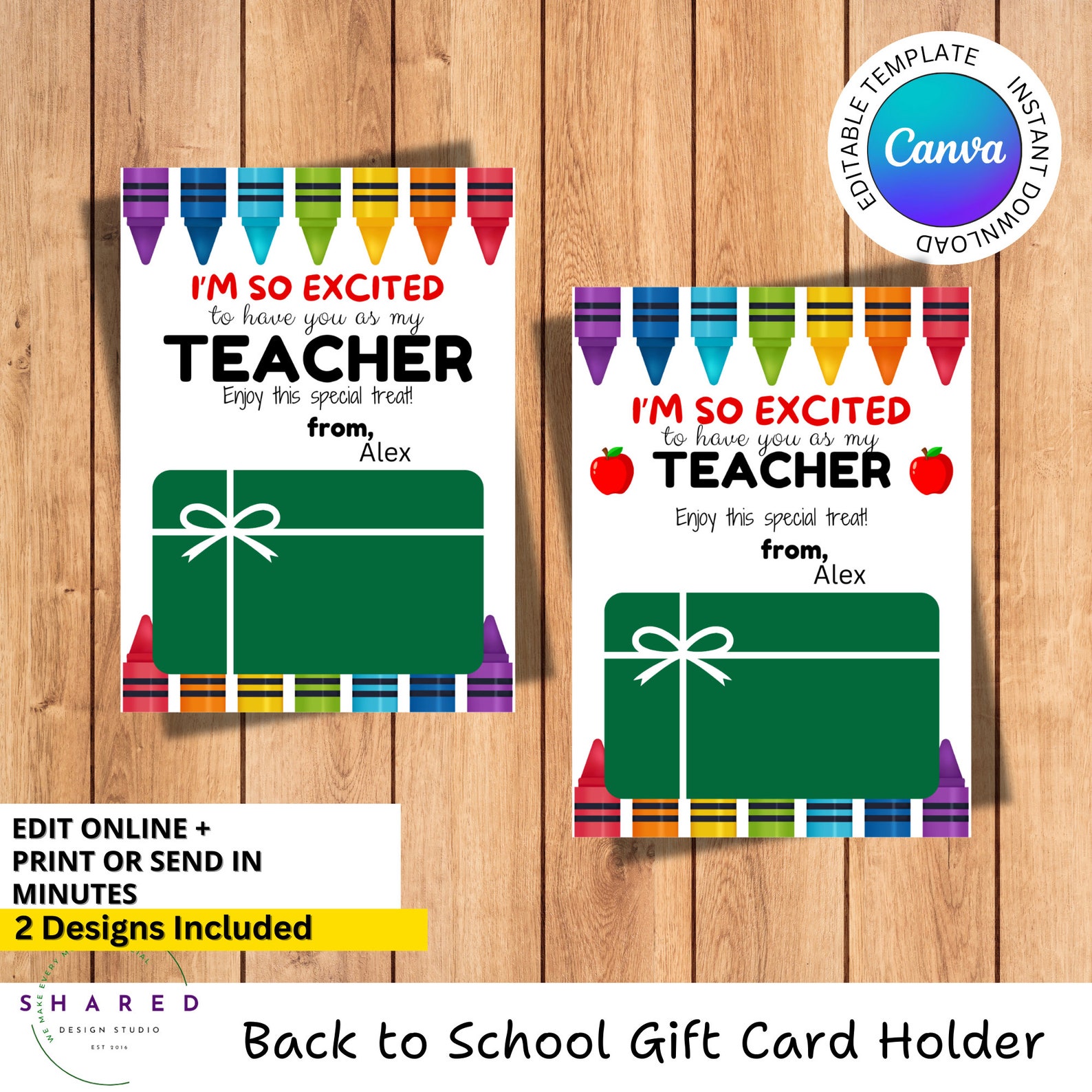 Editable Back to School Gift Card Holder, Printable Teacher Gift Card ...