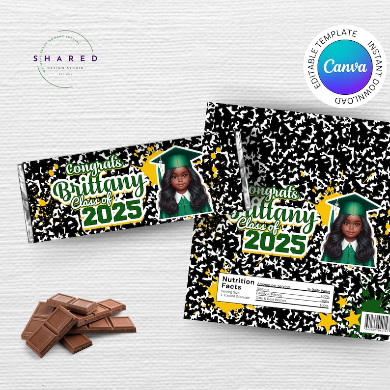 Editable Composition Notebook Graduation Candy Bar Wrapper, Printable ...