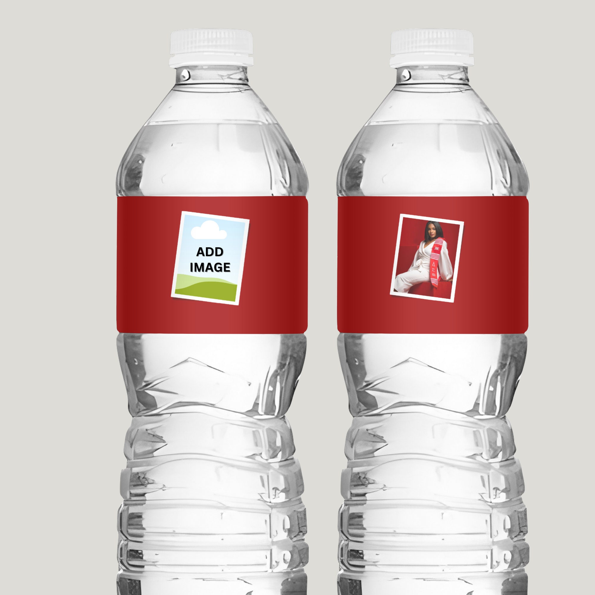 Editable Crimson & Cream Delta Sigma Theta Water Bottle Label ...