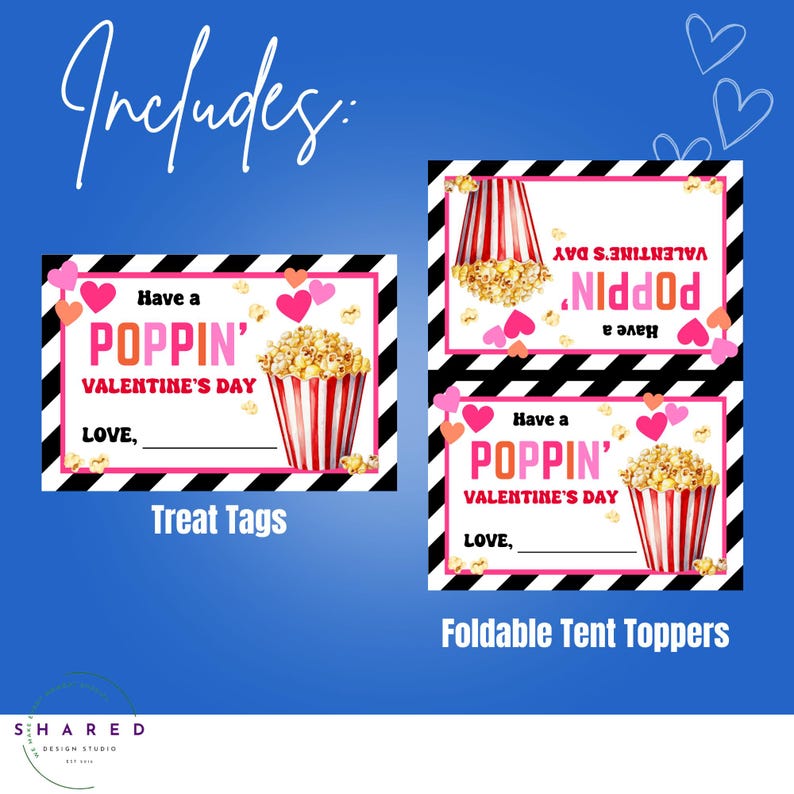 Editable Valentine's Day Treat Toppers Bundle Printable Popcorn Bag ...