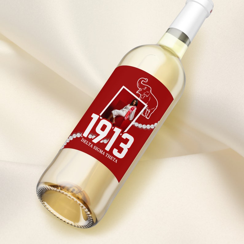 Editable Crimson & Cream DST Wine Bottle Label, Printable Delta ...