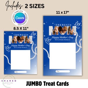 16 Mother's Day Jumbo Card Bundle, Editable Candy Snack Gift Card, DIY ...