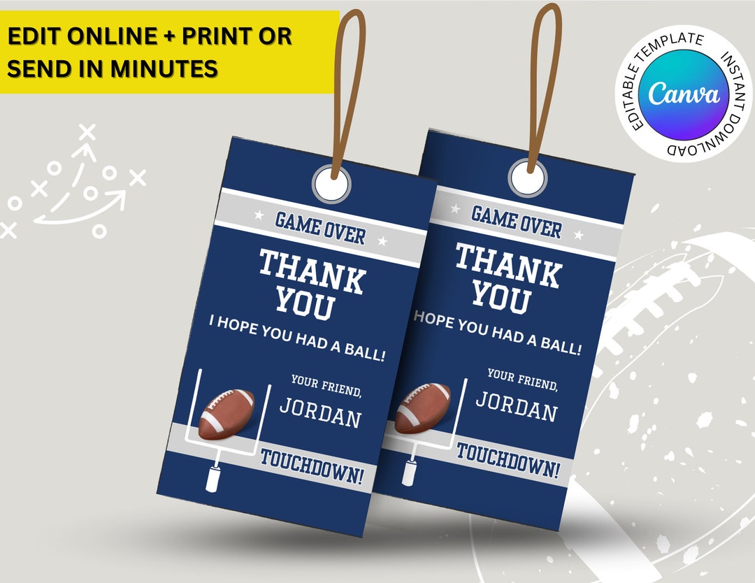 Blue & Silver Colors Dallas Football Team Birthday Party Printable Gift ...