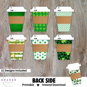 Teacher Coffee Cup Gift Card Holder With Sleeve, St. Patrick's Day Gift ...