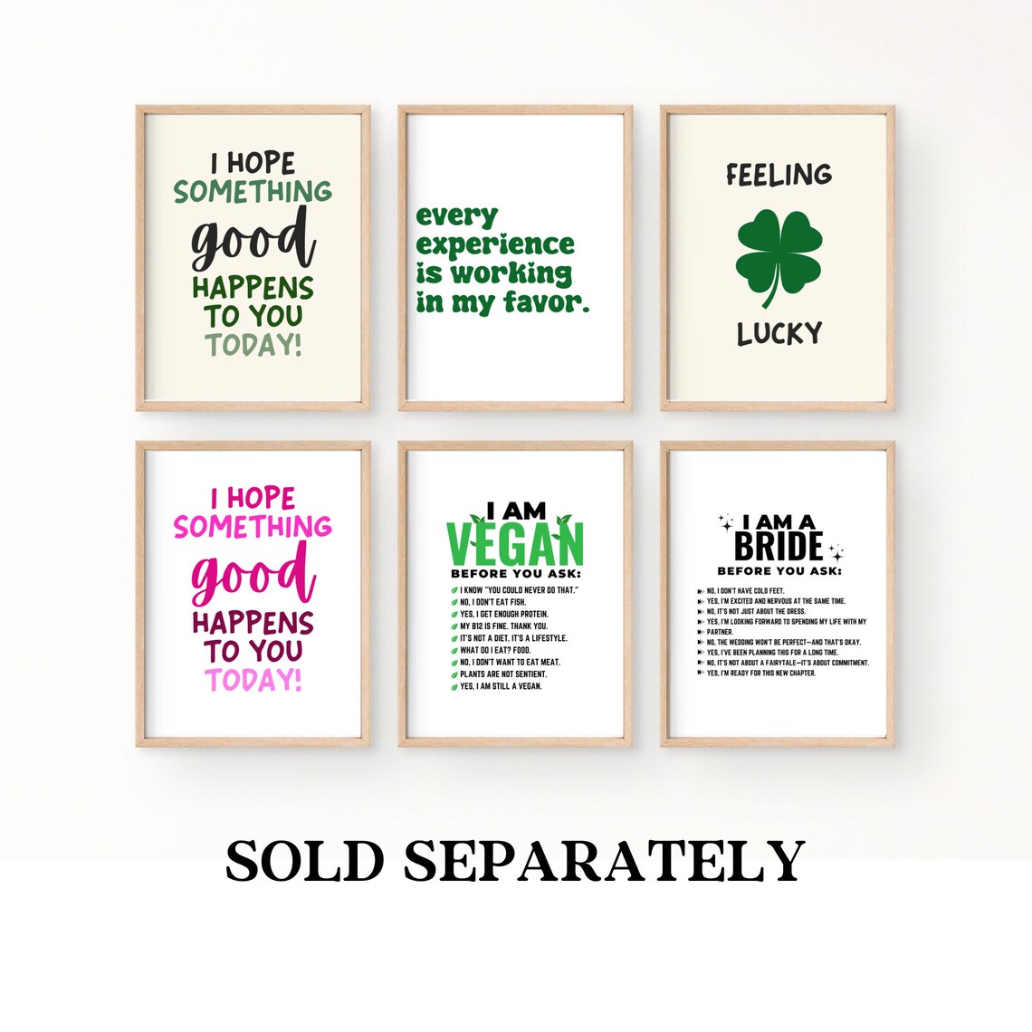 Printable Green Inspirational Wall Art, Motivational Quote Wall Decor ...