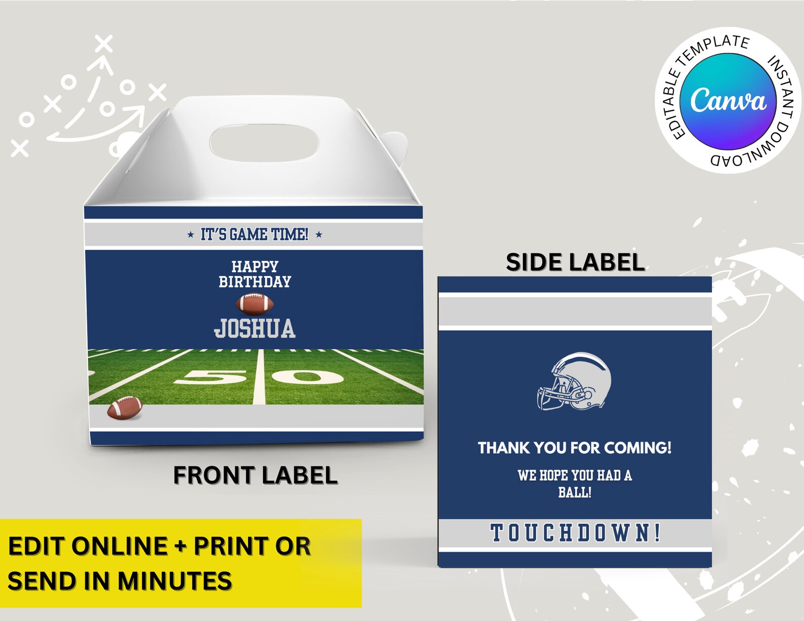 Blue & Silver Colors Dallas Football Team Birthday Party Printable ...