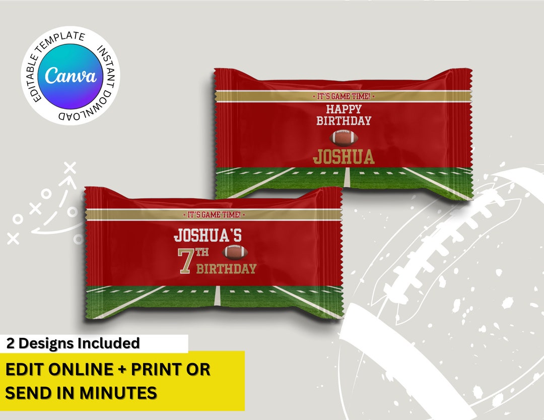 Red & Gold Colors San Francisco Football Team Birthday Party Printable ...