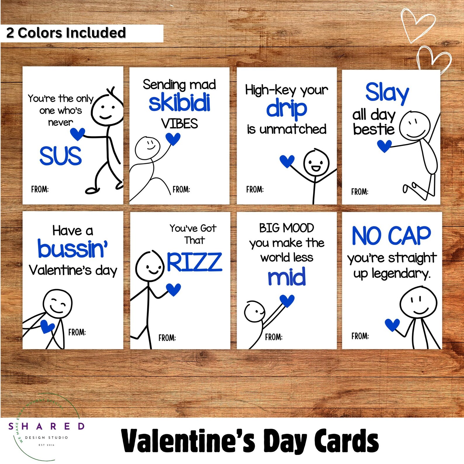 Slang Kids Valentine's Day Cards, Funny Printable Classroom Gift, 6-7 ...